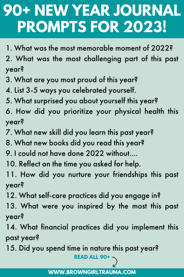 90+ New Year Journal Prompts for 2024 to Focus on Self Growth - BROWN ...